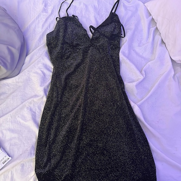 glare | Dresses | Black Sparkly Skin Tight Dress | Poshmark